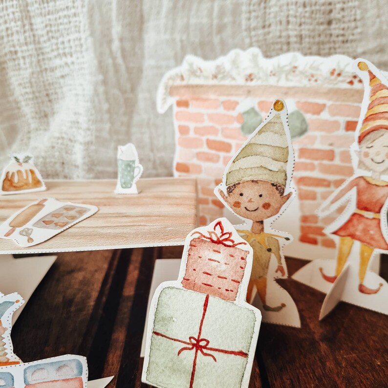 Santa's Workshop Printable Play Scene Digital Download | Etsy