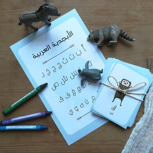 Arabic Alphabet Flashcards - Digital Print + Flashcards, Arabic ...