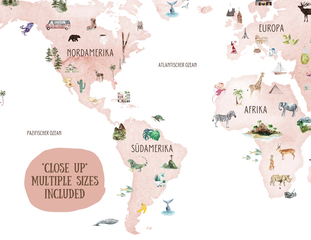 German Blush Map | Digital Download, Map, Globe, Decor, Print ...