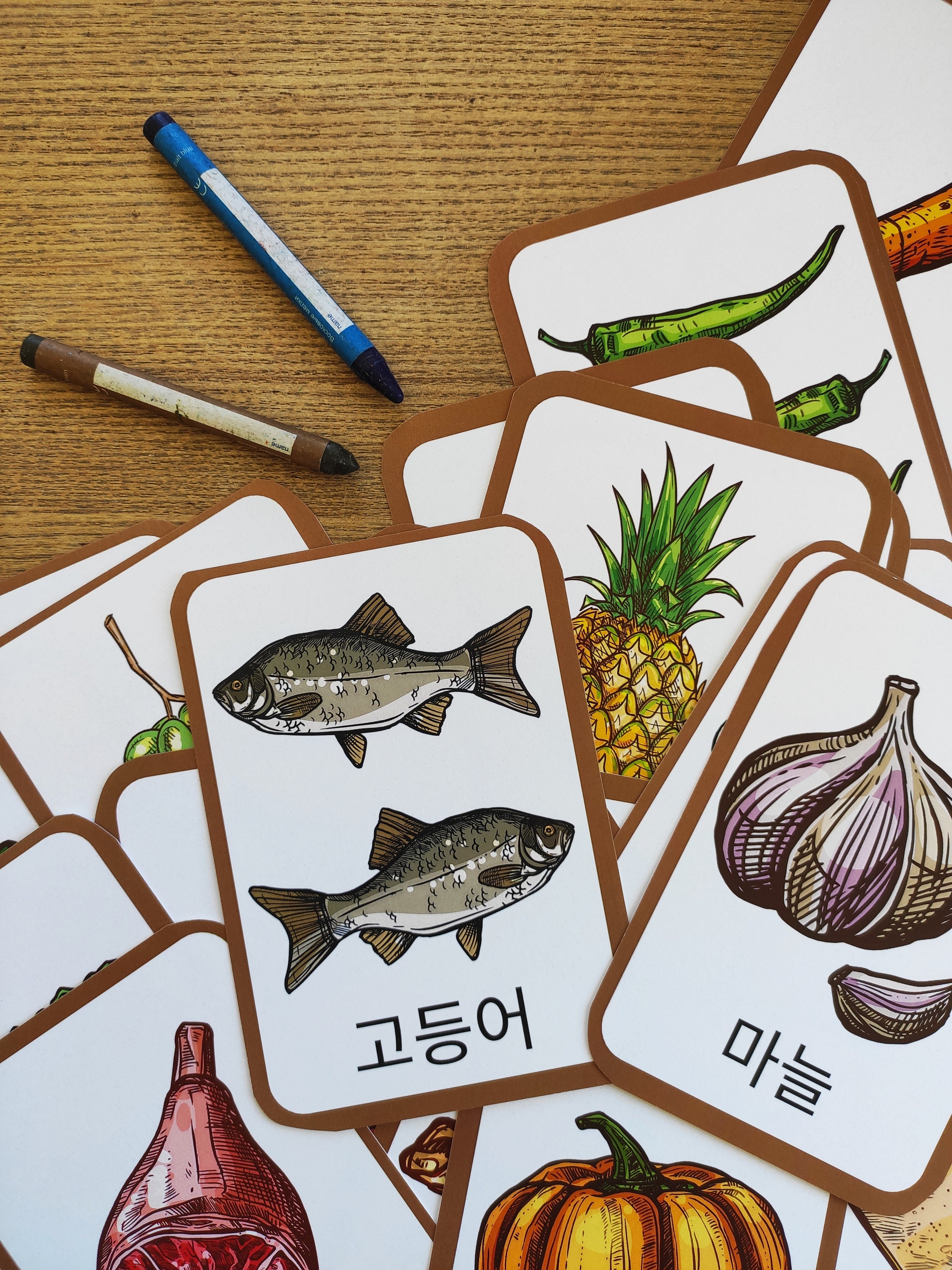 Korean Food Flashcards Digital Download Language School - Etsy