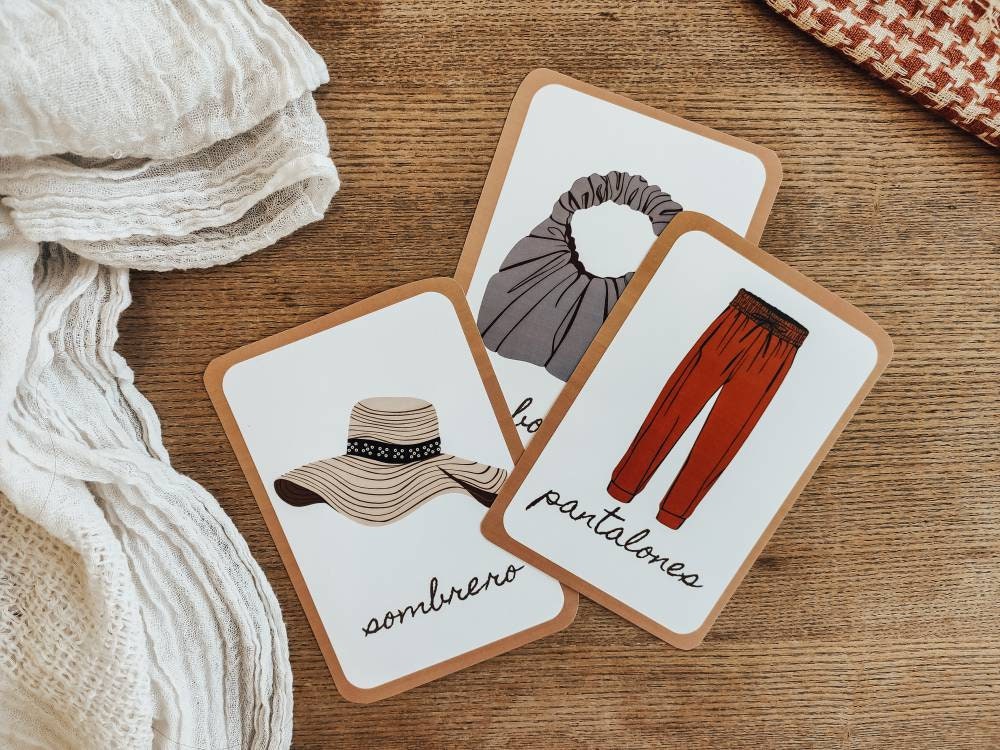 Spanish Clothing Flashcards Digital Download Español - Etsy