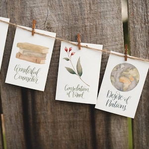 Names of God Advent Calendar -- Digital Printable, Hand-painted, Hand ...