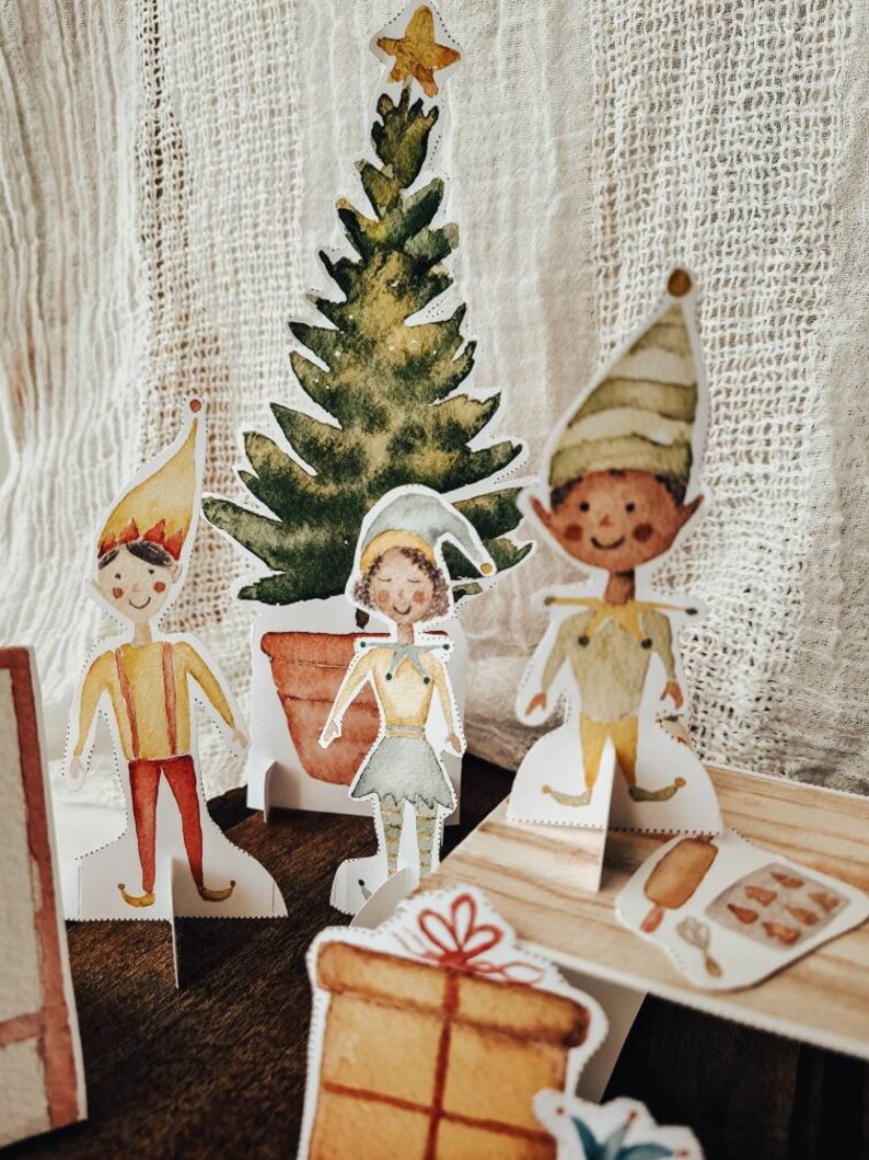 Santa's Workshop Printable Play Scene Digital Download | Etsy