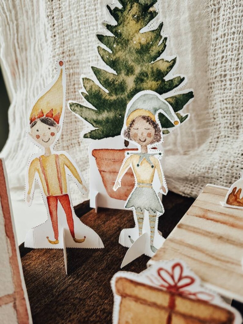 Santa's Workshop Printable Play Scene Digital Download | Etsy