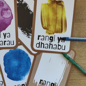 Swahili Colors and Shapes Flashcards | Digital Download, Language ...