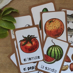 Spanish Food Flashcards | Digital Download, Language Learning ...