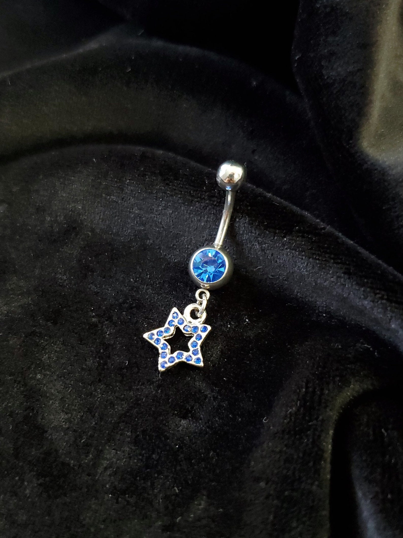 14G Surgical Steel Star Belly Ring - Etsy