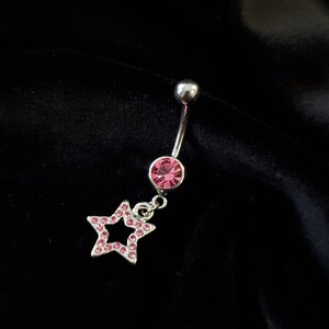 14G Surgical Steel Star Belly Ring - Etsy
