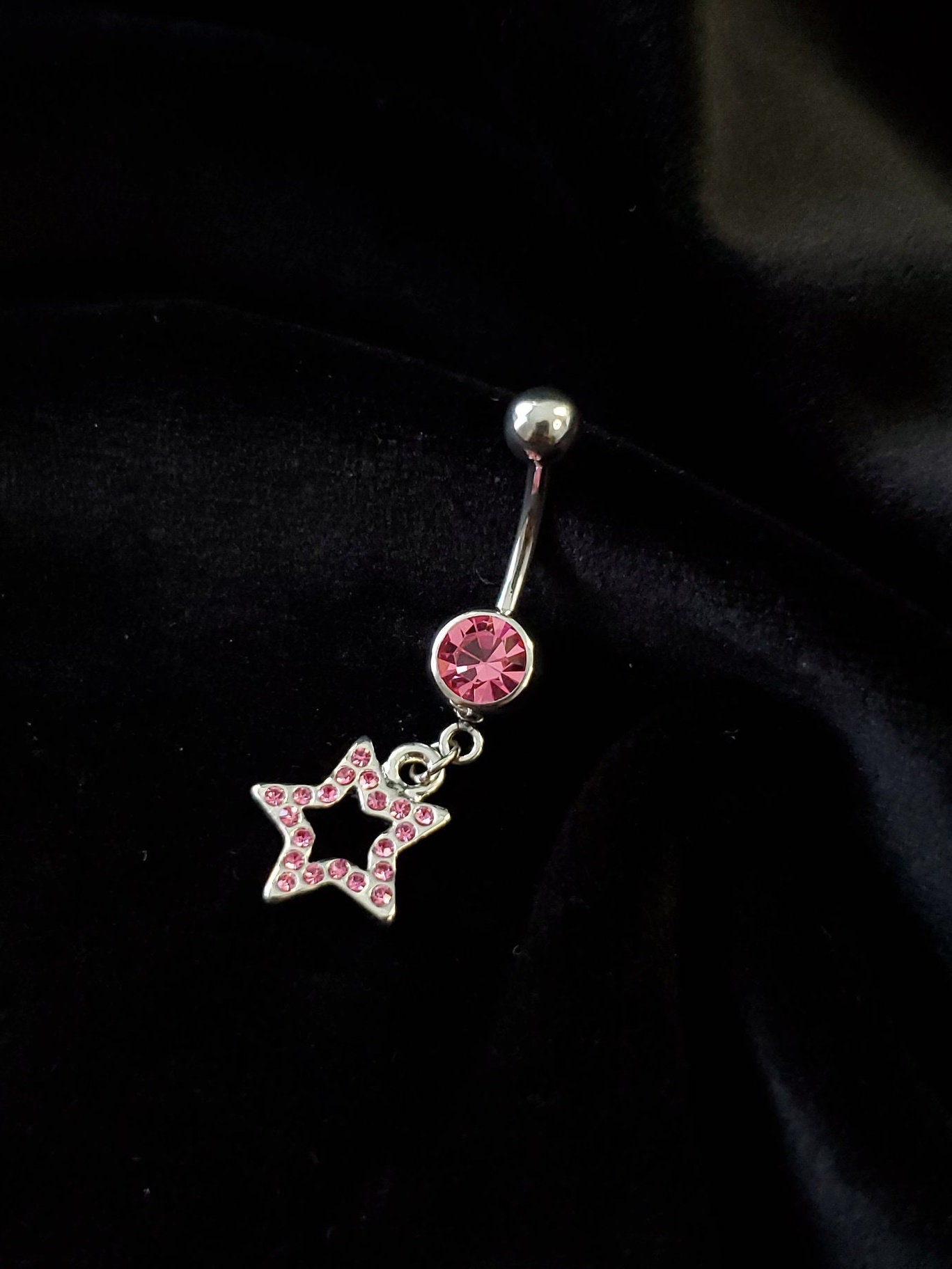 14G Surgical Steel Star Belly Ring - Etsy