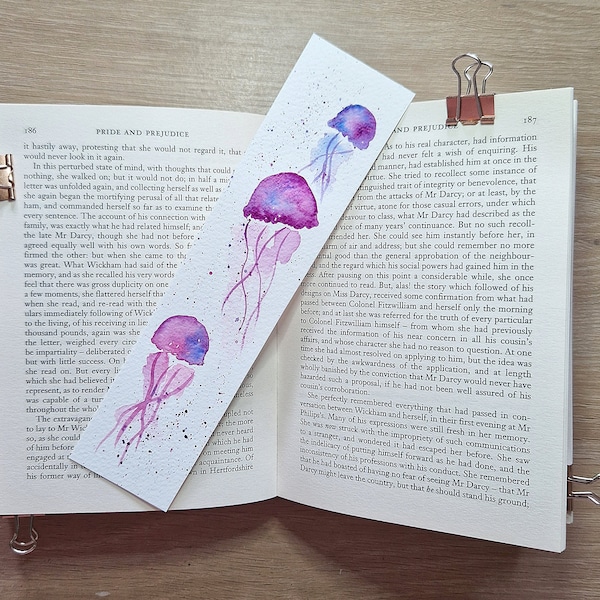 Watercolor Bookmark - Etsy