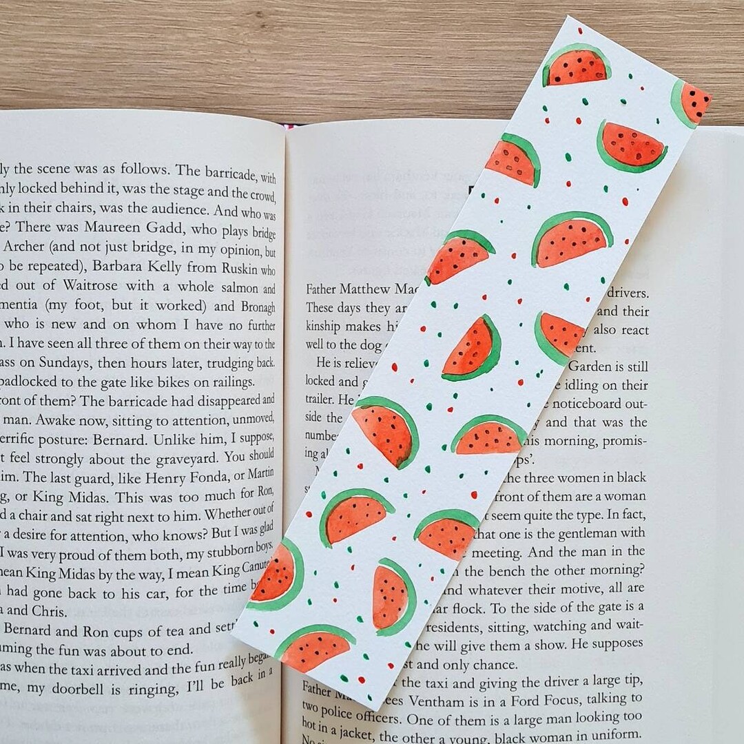 Hand Painted Bookmark Watercolour Watermelons Watermelon - Etsy