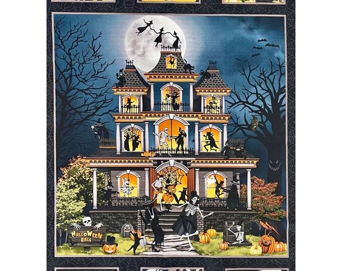Halloween Ball 24 Haunted House Fabric Panel by Henry Glass. - Etsy