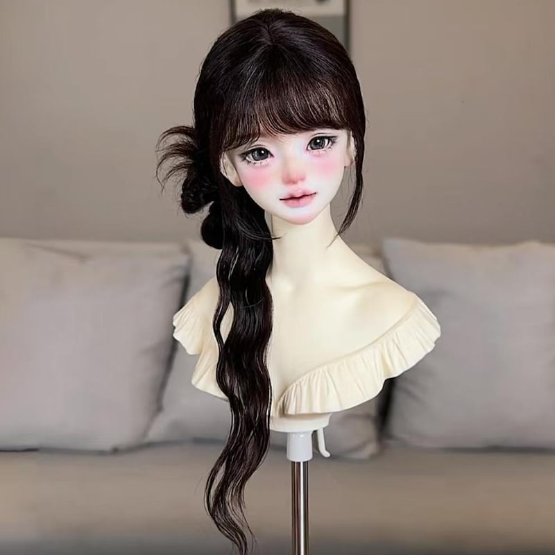 Bjd Brown Purple Wig - Etsy UK