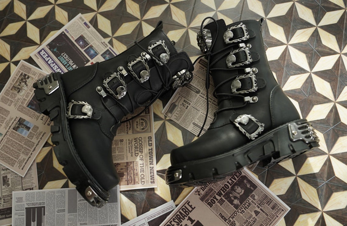 BJD 70cm SSDF Boots in Stock Punk Black Shoes - Etsy