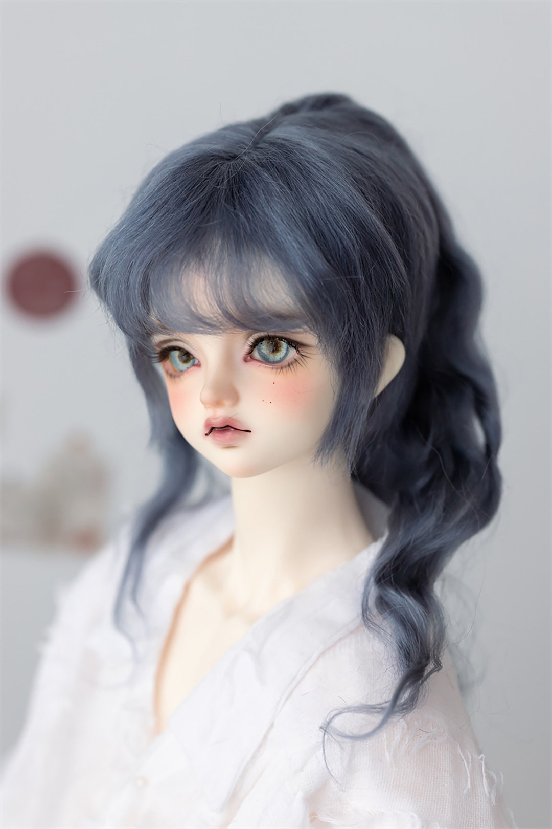 BJD Preorder 1/3 1/4 Blythe Wigs Mohair Curly Hair With Detachable ...