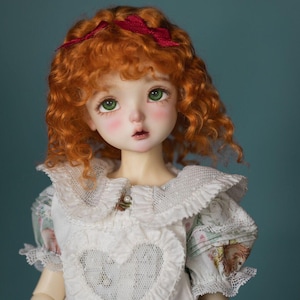 BJD in Stock 1/4 Wigs Mohair Curly Hair Blonde Milky Latino Perm 17.5 ...