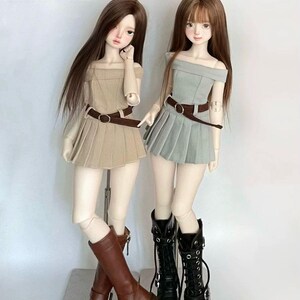 BJD 1/4 in Stock off Shoulder Short Pleated Dress Mdd Msd - Etsy