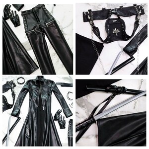 BJD HID ID75 Preorder Faux Leather Jacket PU Slim Pants Clothes Set ...