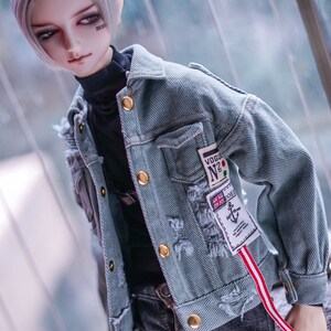 BJD Denim Jacket 1/3 1/4 70cm ID75 Outfit Clothes Hoodie - Etsy