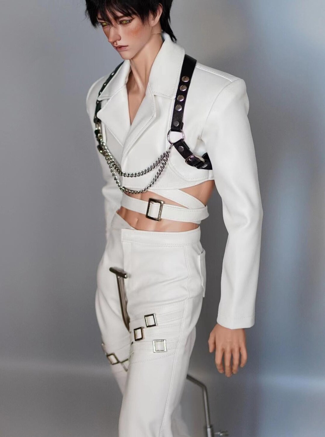 BJD HID ID75 Preorder PU Leather Clothes Set Crop Blazer Pants Fid ...