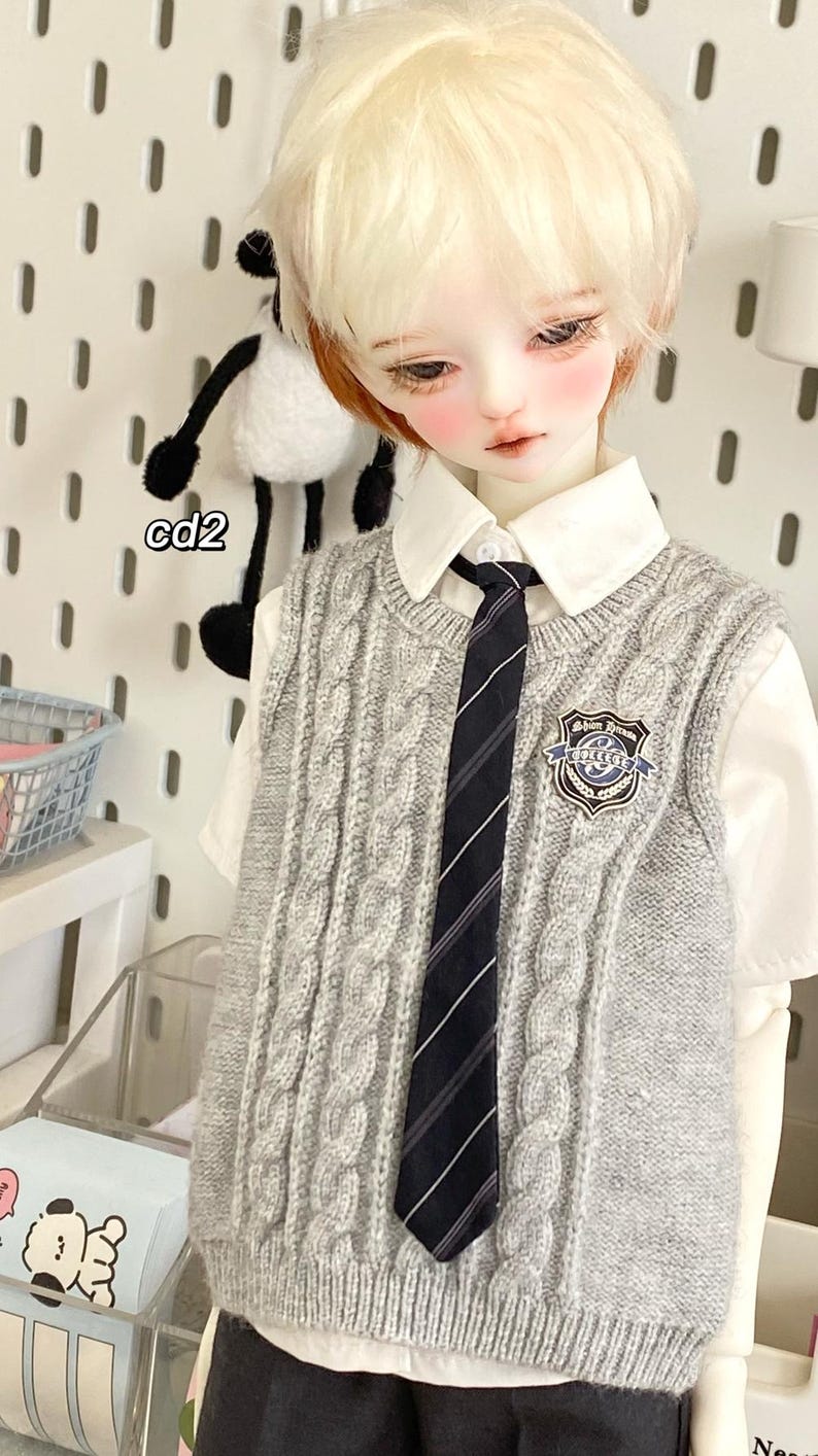 1/4 in Stock Knit Vest+ Short Sleeve Shirt+ Pleated Skirt+ Leg Warmer ...