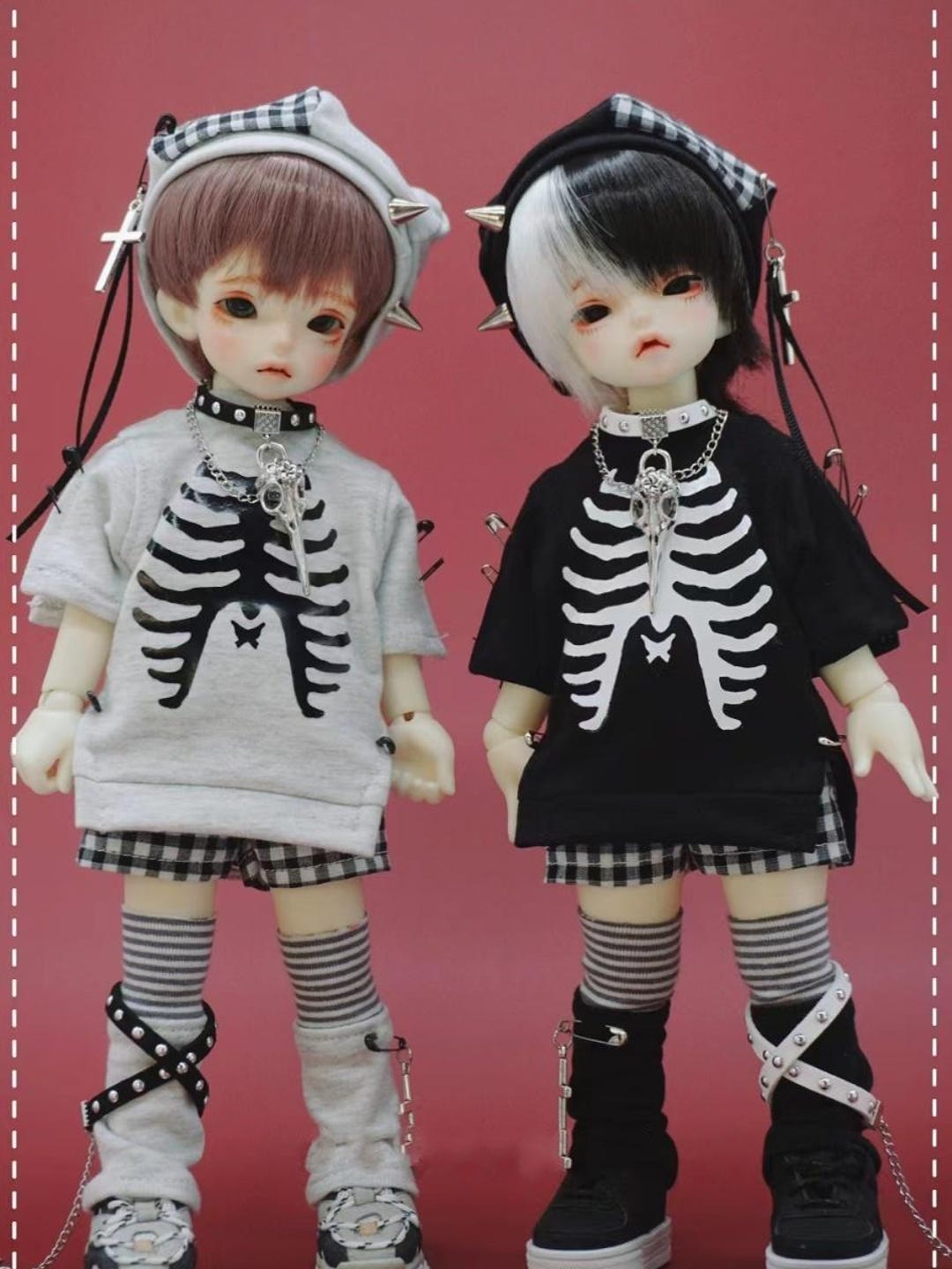 BJD 1/6 Preorder Skull Design Punk Outfit Set With Hat Yosd - Etsy