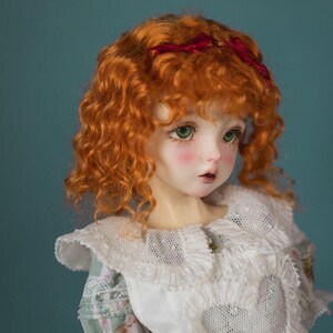 BJD in Stock 1/4 Wigs Mohair Curly Hair Blonde Milky Latino Perm 17.5 ...