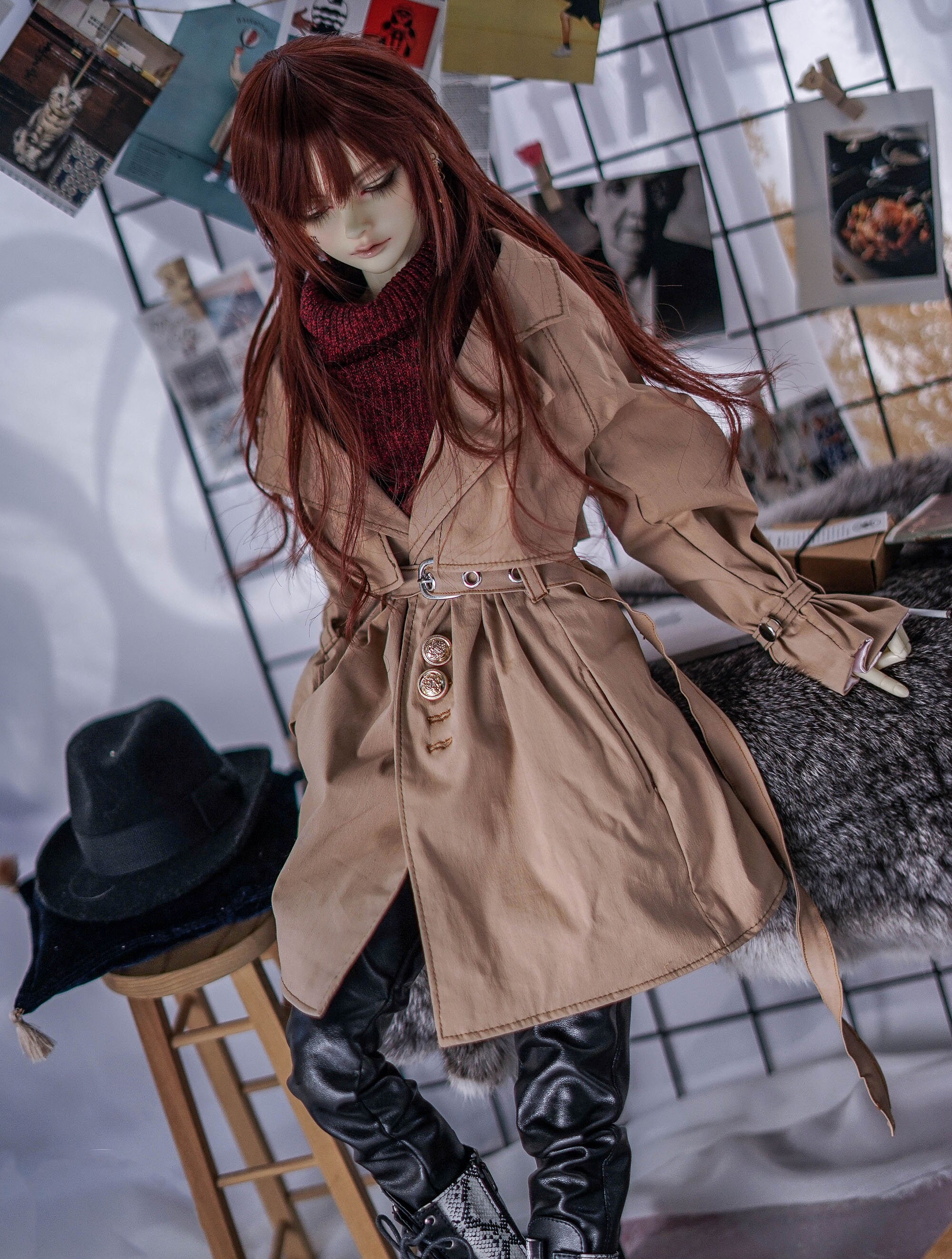 BJD Trench Coat MSD SD13 SD10 1/4 SD17 70cm Khaki/ Morandi - Etsy