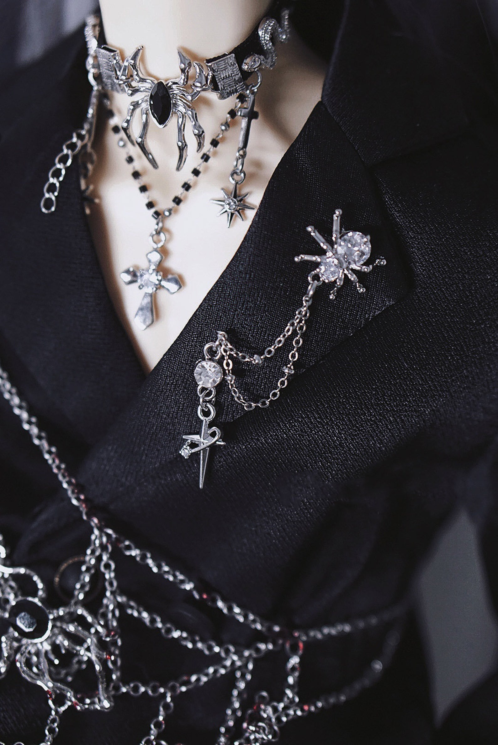 BJD Accessories Preorder 1/4 1/3 68cm ID75 Choker Body Chain Earrings ...