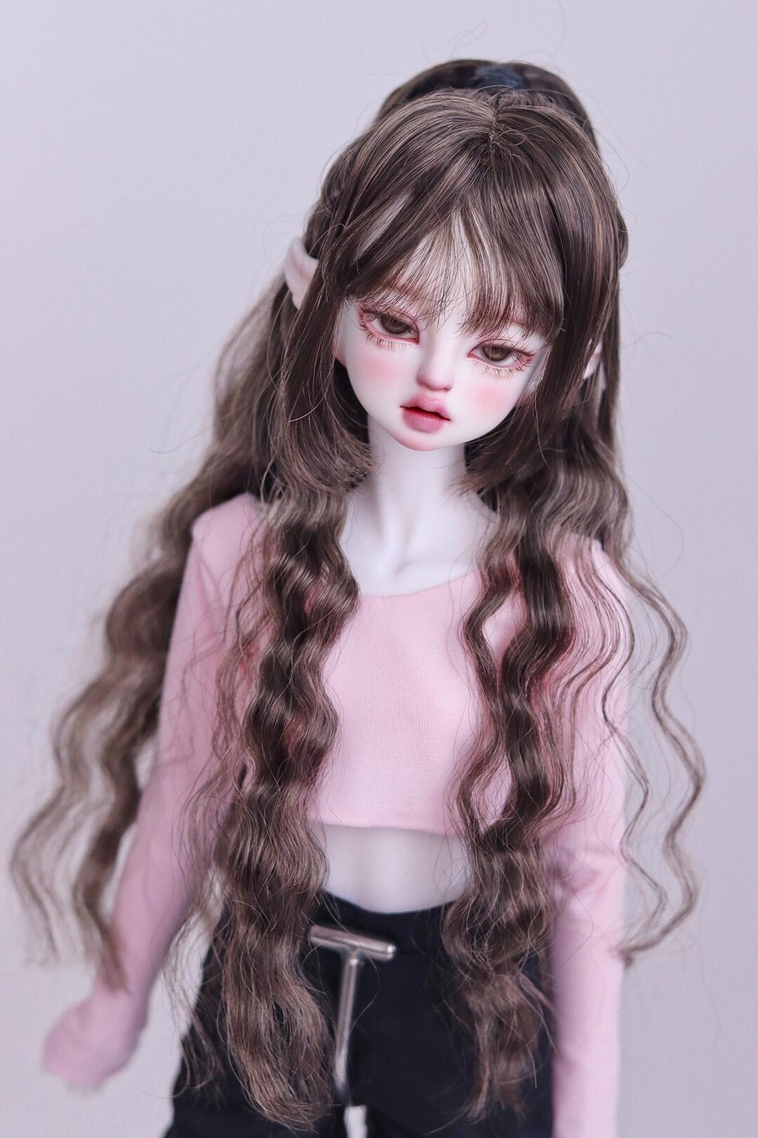 1/3 1/4 in Stock Wigs Curly Hair High Ponytail BJD Mix Colours - Etsy