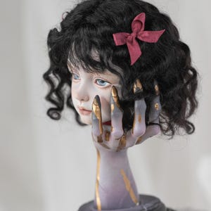 BJD in Stock 1/4 Wigs Mohair Curly Hair Blonde Milky Latino Perm 17.5 ...