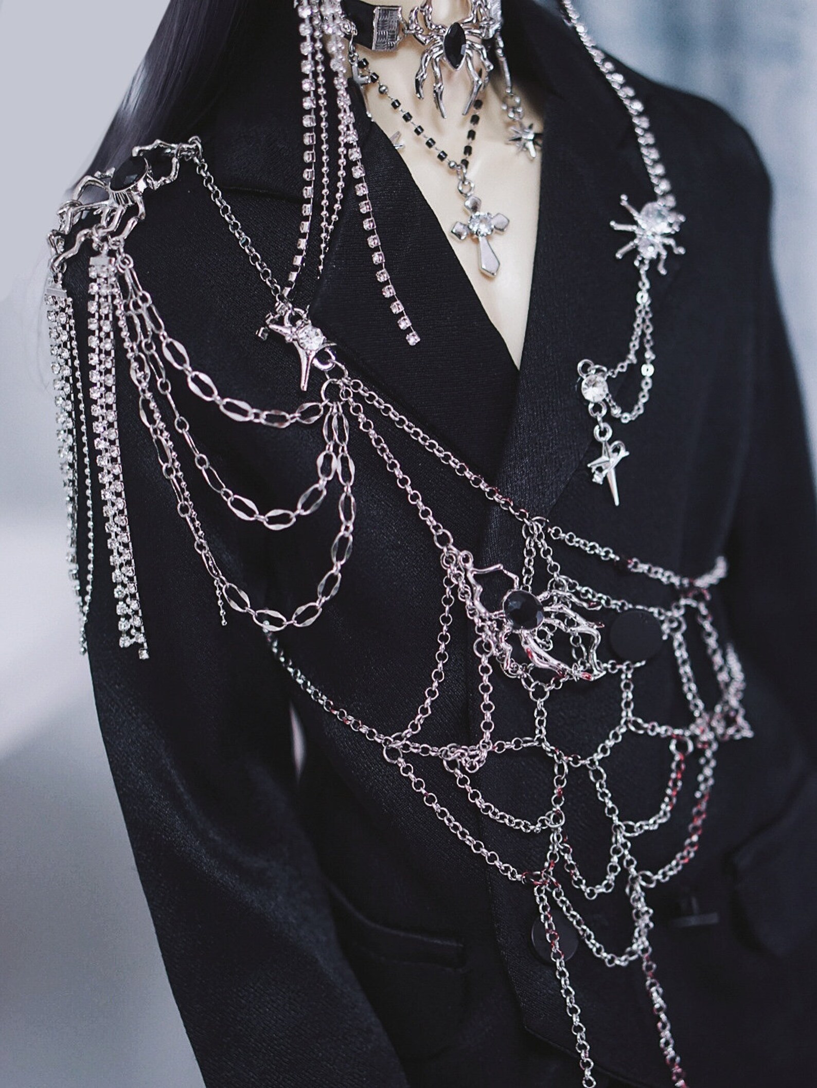 BJD Accessories Preorder 1/4 1/3 68cm ID75 Choker Body Chain Earrings ...