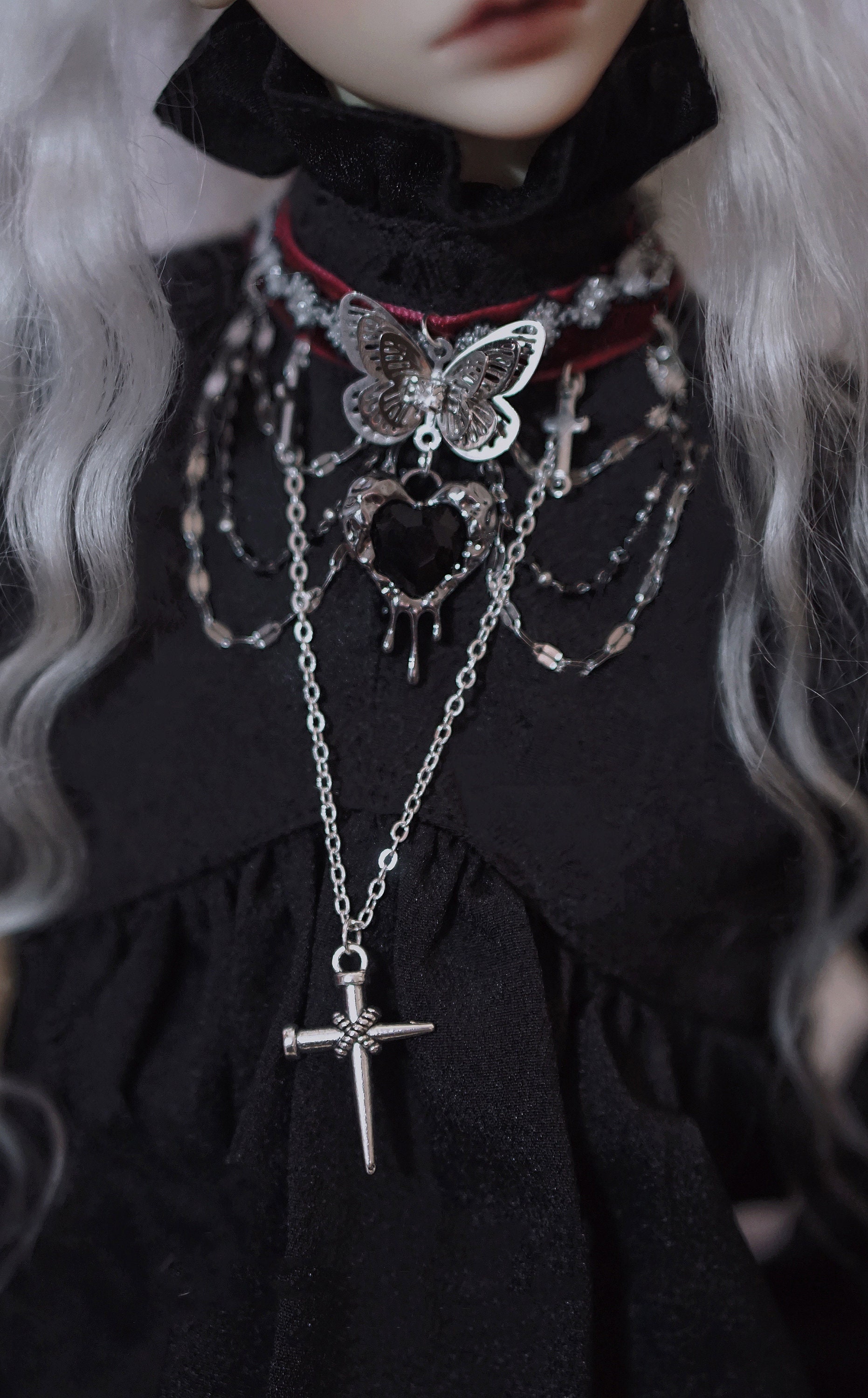 BJD Preorder 1/4 1/3 68cm ID75 Choker Waist Chain Leg Garter Gothic ...
