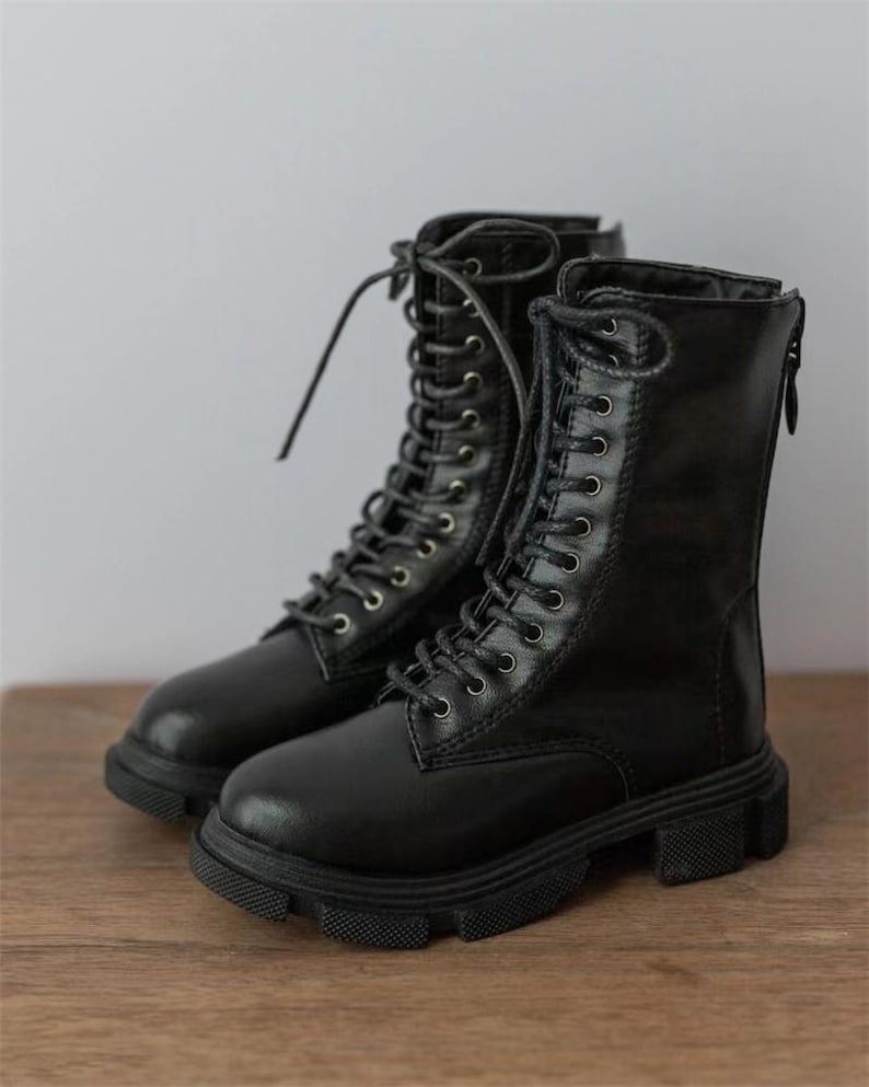 BJD 1/6 1/4 70cm ID75 Shoes in Stock Black Boots Dollshe Fifth Motif - Etsy