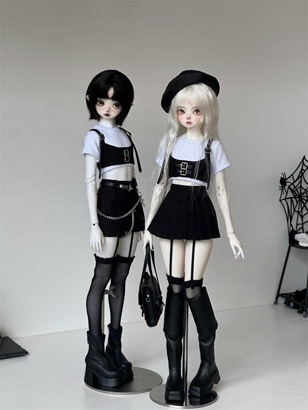 BJD 1/4 in Stock Punk Short Sleeve T-shirt A-skirt Shorts Street Style ...