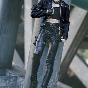 BJD HID ID75 SD17 Preorder Faux Leather Jacket/ PU Slim Pants/ Tank Top ...