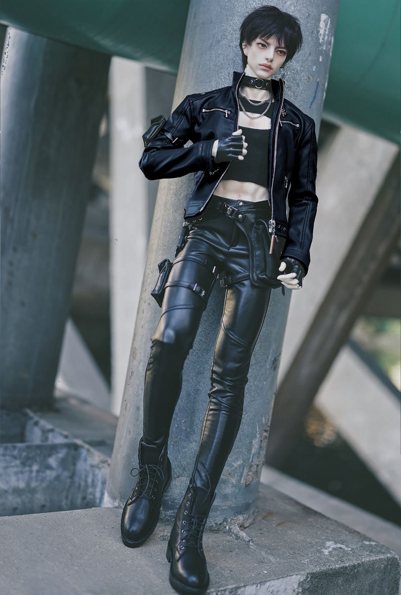 BJD HID ID75 SD17 Preorder Faux Leather Jacket/ PU Slim Pants/ Tank Top ...