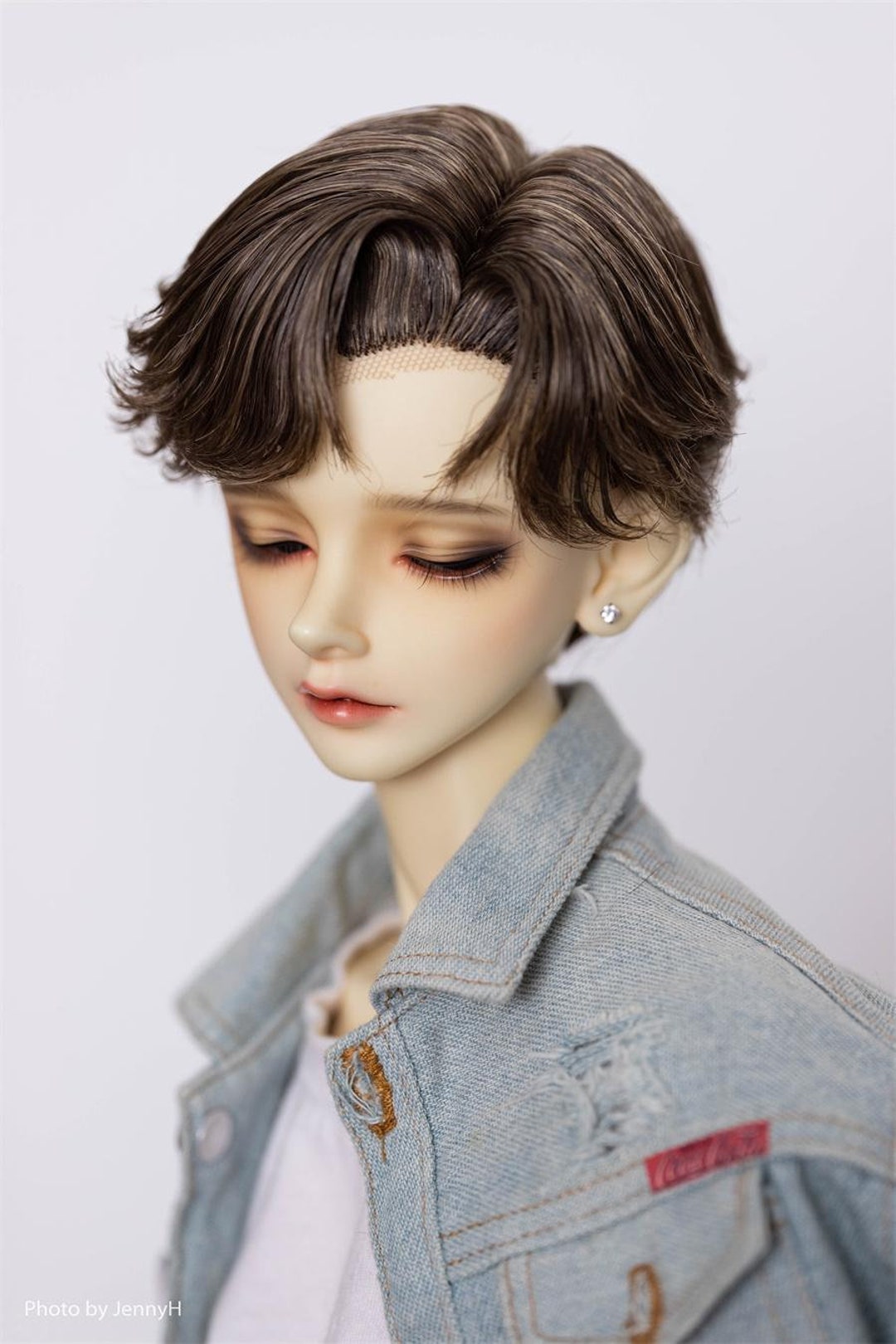 1/3 Preorder Wig Crafted Curly Short Hair Bjd Brown Red Wine Mix Color ...