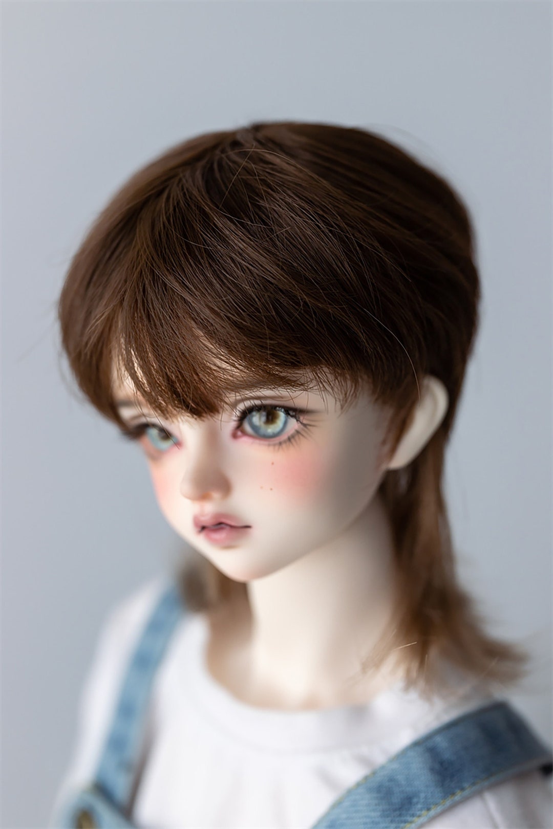 BJD 1/3 Wigs Double Layers Hair 23-24cm Brown Red Linen Black - Etsy