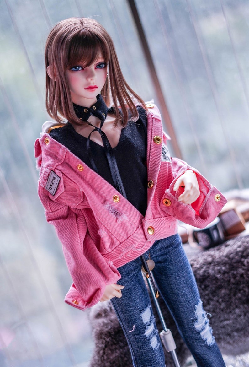 BJD Denim Jacket 1/3 1/4 70cm ID75 Outfit Clothes Hoodie - Etsy
