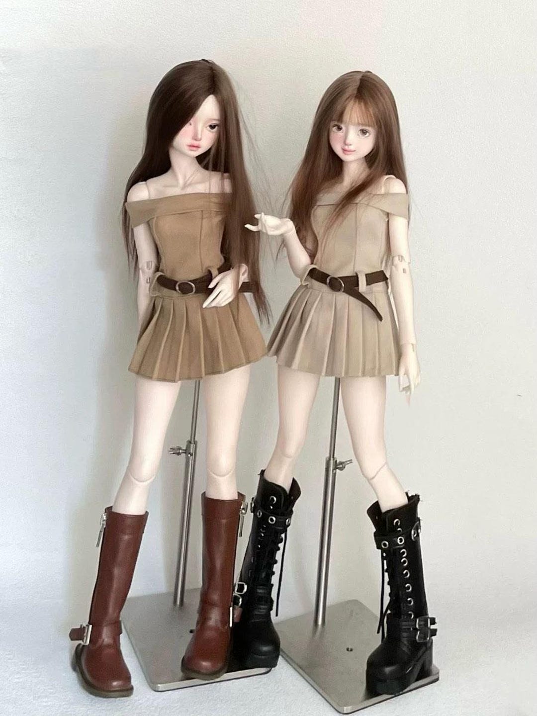 BJD 1/4 in Stock off Shoulder Short Pleated Dress Mdd Msd - Etsy