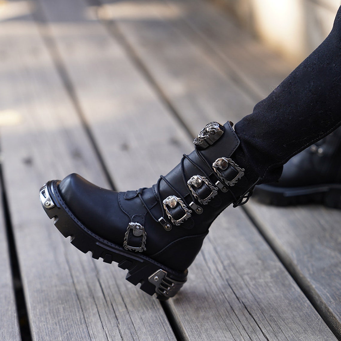 BJD 70cm SSDF Boots in Stock Punk Black Shoes - Etsy