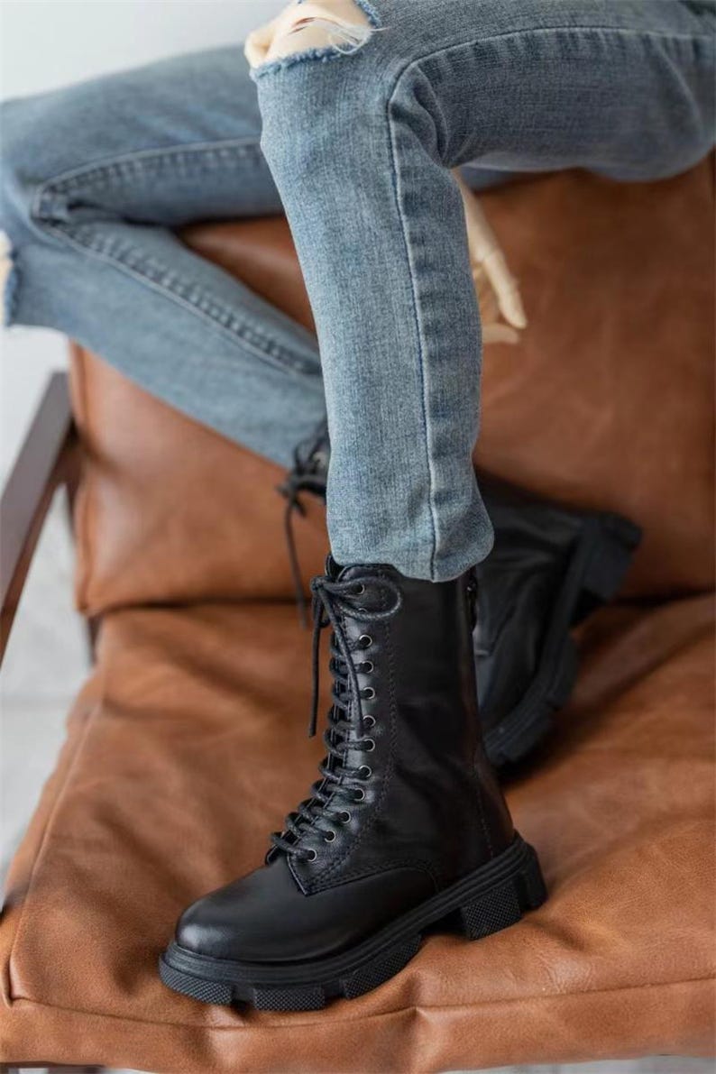 BJD 1/6 1/4 70cm ID75 Shoes in Stock Black Boots Dollshe Fifth Motif - Etsy