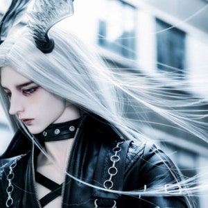 BJD HID ID75 Preorder Faux Leather Jacket PU Slim Pants Clothes Set ...