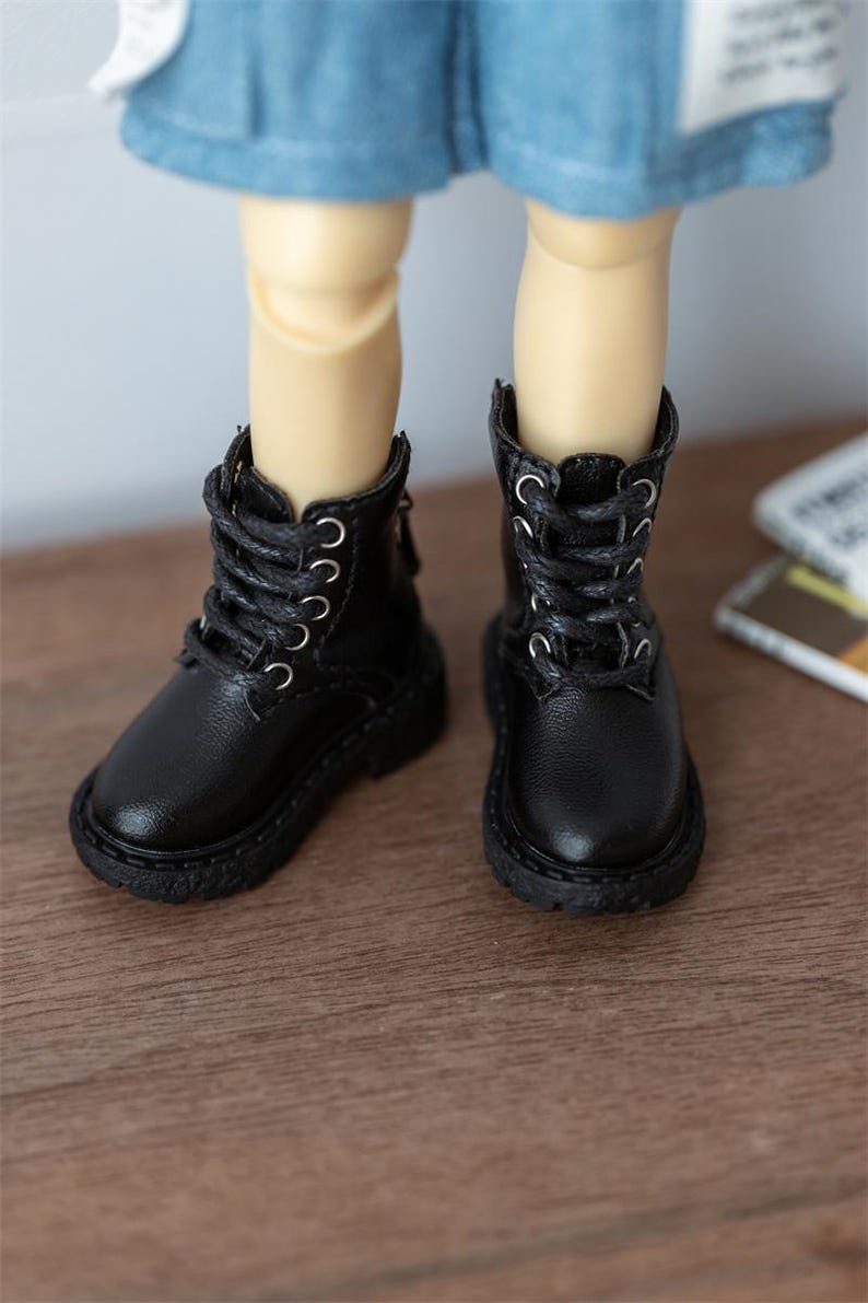 BJD 1/6 1/4 70cm ID75 Shoes in Stock Black Boots Dollshe Fifth Motif - Etsy