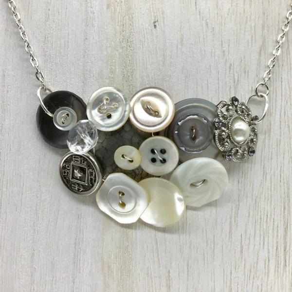 Antique Button Necklace - Etsy