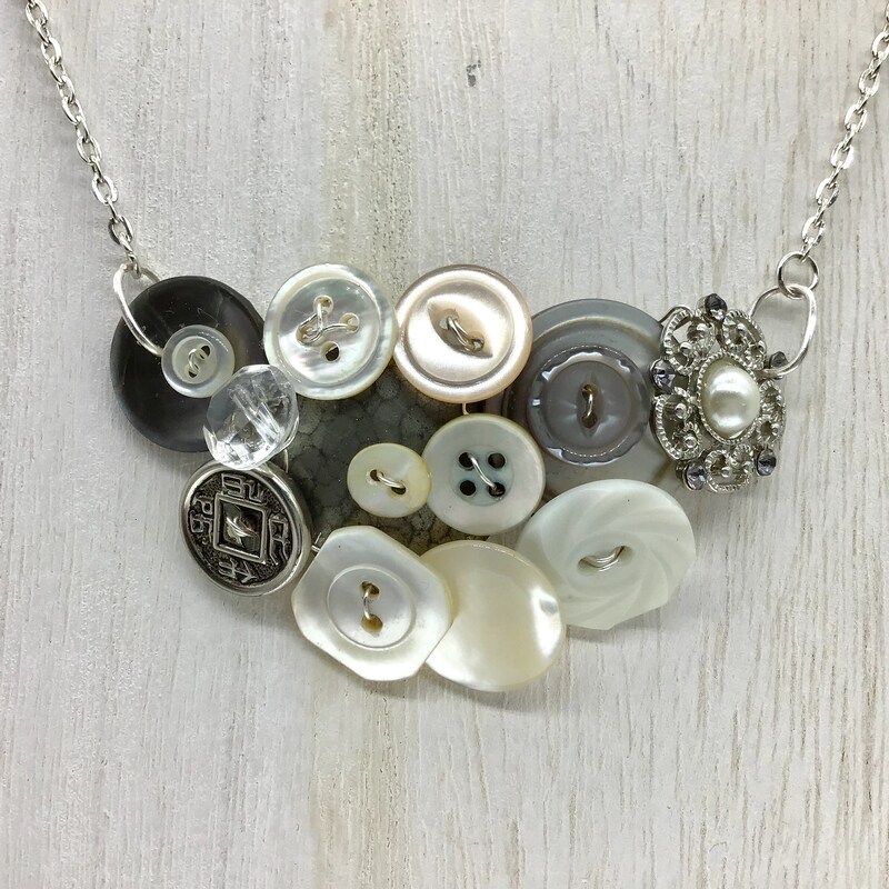 Antique Button Necklace - Etsy