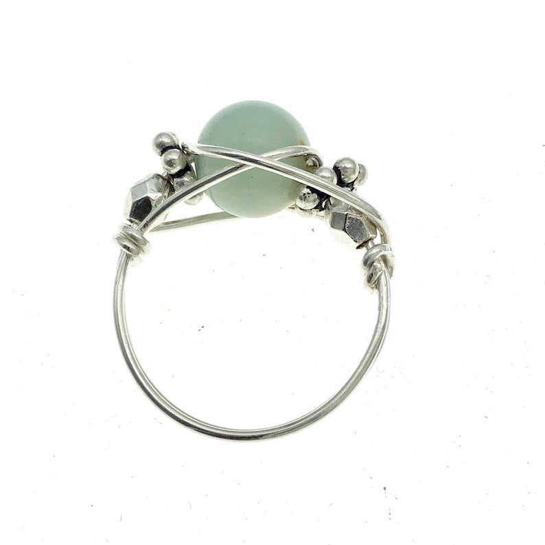 Sterling Silver Pale Blue Amazonite Wrap Ring Healing - Etsy