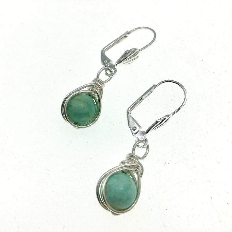 Silverplate Peruvian Turquoise, Leverback Earrings, Gift for Boho Style ...