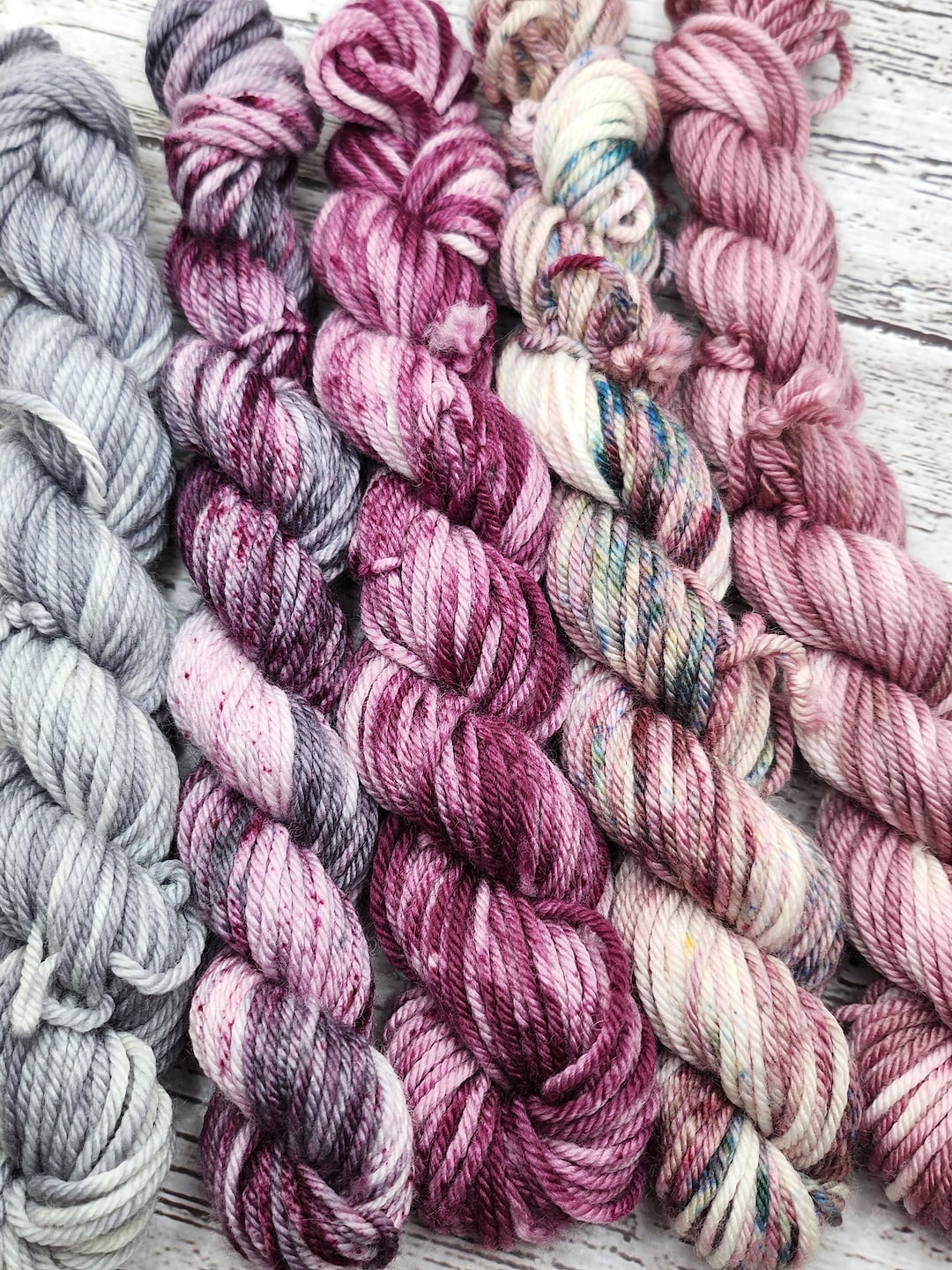 Hand Dyed DK Mini Skeins Set of 5 Superwash 75/25 Merino - Etsy